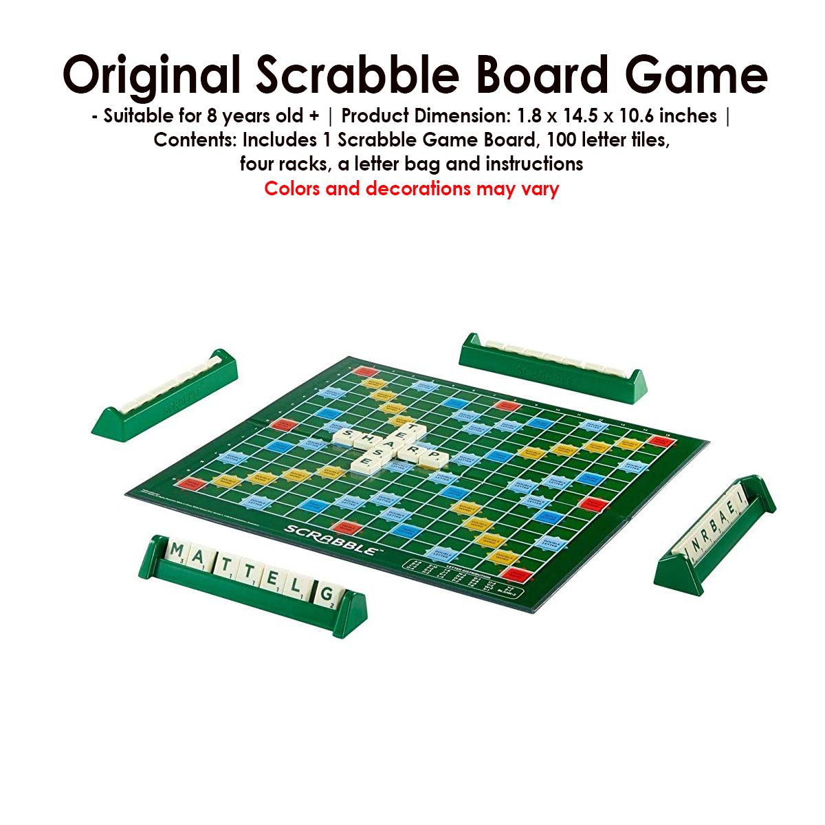Mattel Original Scrabble Board Game | Baby Kingdom Pte Ltd