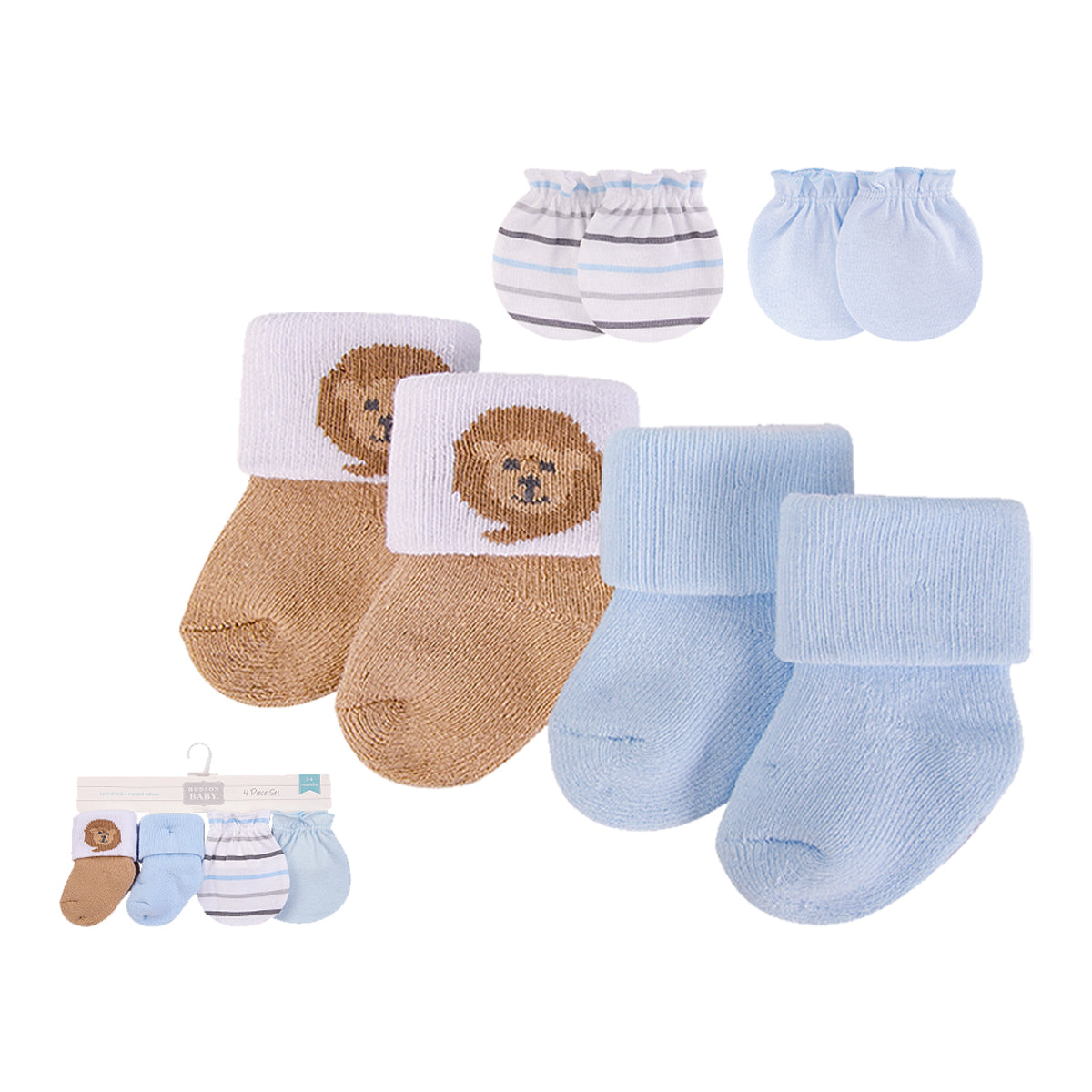 Hudson Baby 4pcs Socks and Mittens Set | Baby Kingdom Pte Ltd